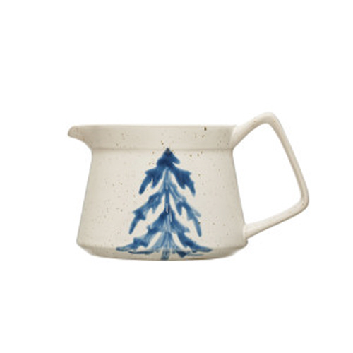 CREAMER BEIGE/BLUE TREE - Fern and Crow Gift Co.