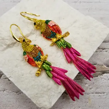 PARROT EARIINGS - Fern and Crow Gift Co.