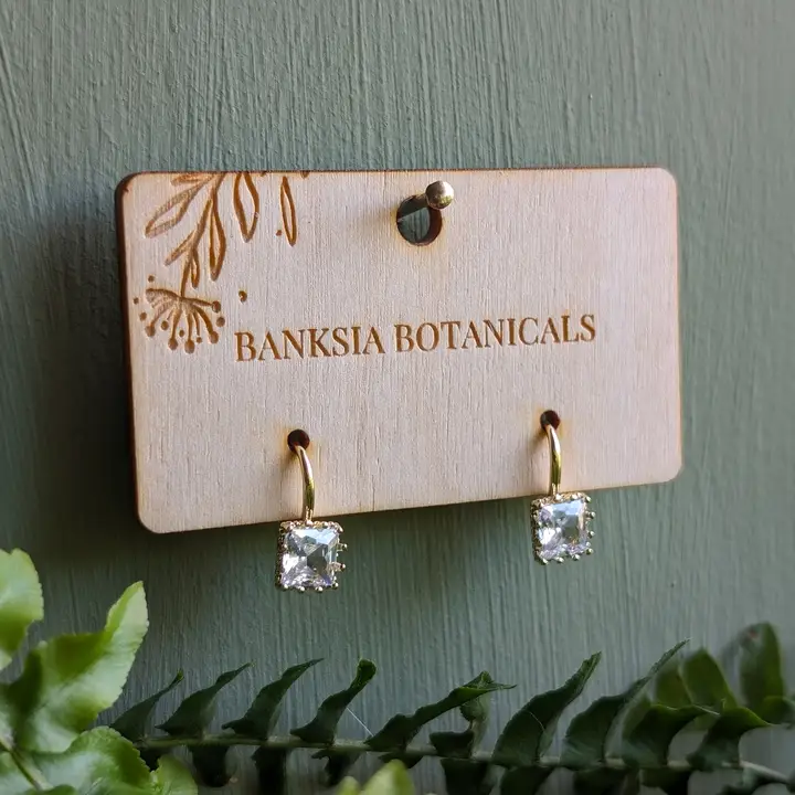 SINGLE CRYSTAL CUBIC STUD - Fern and Crow Gift Co.