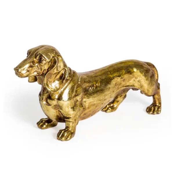 ANTIQUE GOLD DACHSHUND FIGURE - Fern and Crow Gift Co.